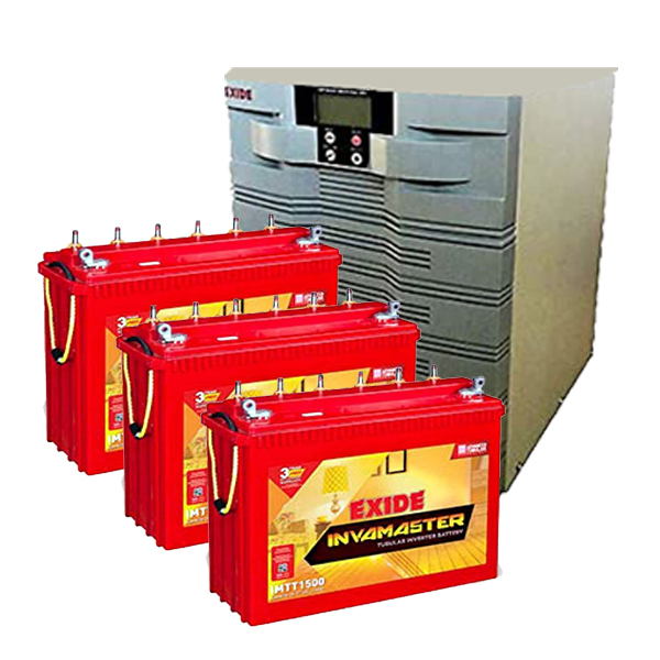 Exide 2.5KVA /36V Sinewave Home UPS And IMTT1500 150Ah* 3nos Tall ...