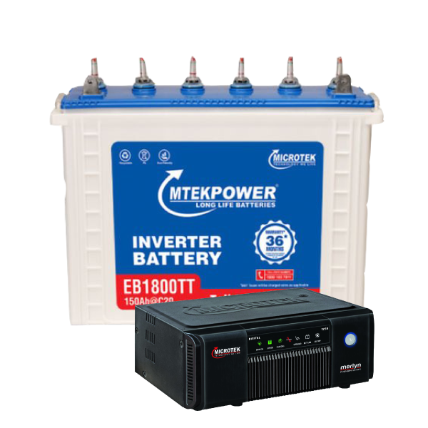 Microtek UPS MERLYN 1250 Sinewave Home UPS And EB1800TT 150 Ah Tall ...